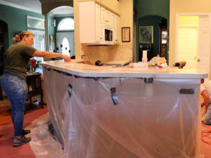 Epoxy over laminate counters, AKA formica. • mimzy & company